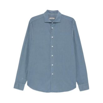 Canali Homme, Chemises, Bleu, Taille: M Chemise en velours c&ocirc;tel&eacute;