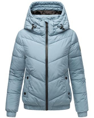 Marikoo Damen Winterjacke warme Steppjacke mit Kapuze Nayanaa XVI Powder Blue Gr. XL