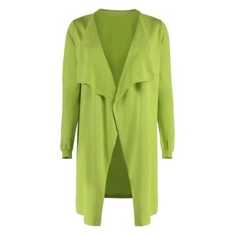 Malo Seide Baumwolle Strickjacke Schalkragen - - Knitwear - Damen - Gr&uuml;n - S