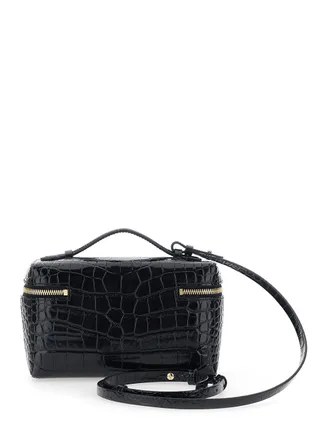 Victoria Beckham Womens Crossbody Bag Black Patent Leather Calf Shoulder