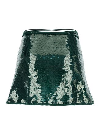 Os&eacute;ree Womens Skirt Marylin Green Tech Fabric
