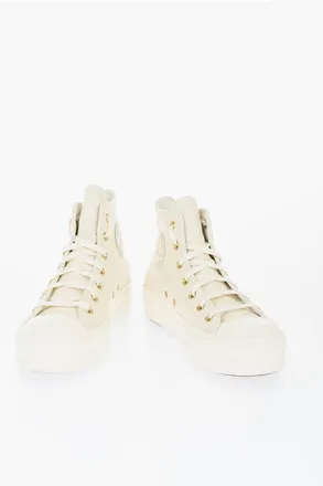 Converse ALL STAR CHUCK TAYLOR Textured Leather LIFT High-Top Sneaker size 36