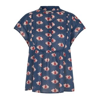 Lollys Laundry Femme, Blouses et Chemises, Multicolore, Taille: 38 FR Haut Bleu Fonc&eacute; SS 23