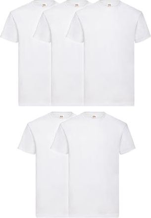 Fruit Of The Loom Lot de 5 t-shirts Valueweight + sac de gym MyShirt, Blanc + sac de gym Myshirt, XXL
