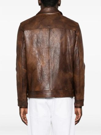 Dondup Distressed Lambskin Jacket - Brown