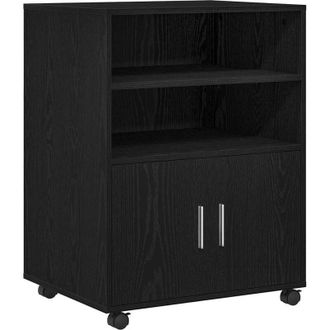 vidaXL Cabinet à Roulettes avec étagère Chêne noir 60 x 48 x 81 cm Vidaxl