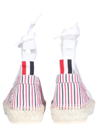 Thom Browne Seersucker Cotton Espadrille Sandal - Multicolor