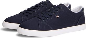 Tommy Hilfiger Plateausneaker TOMMY HILFIGER TH LOW PROFILE VULC CANVAS, Damen, Gr. 35, dunkelblau, Baumwolle, unifarben, Basic, Schuhe Plateausneaker, Halbschuh, Sc