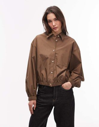 Arket Chemise &agrave; ourlet boule - Marron-Brown