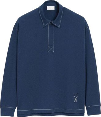 Ami Homme, Tops, Bleu, Taille: XL Long Sleeve Polo