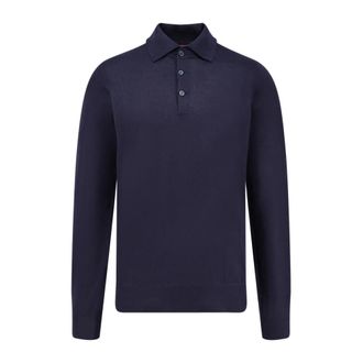 Brunello Cucinelli Langarm-Poloshirt - - Tops - Herren - Blau - XL