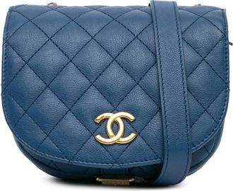 Chanel Hobo Bags - Quilted Grained Calfskin Casual Trip Messenger - Gr. unisize - in Blau - f&uuml;r Damen