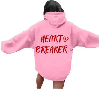 Generic Sweat &agrave; capuche pour femmes surdimensionn&eacute; Sweats &agrave; capuche tendance pour femmes avec design de Saint-Valentin Sweats &agrave; manches longues comme hauts de