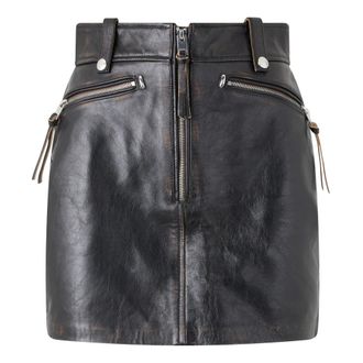 Diesel Kurzes Lederkleid - - Skirts - Damen - Schwarzk - W26