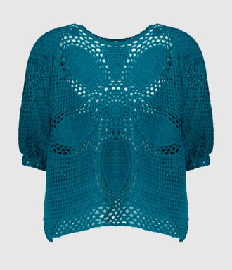 Farm Rio Pull Teal Flower Draw