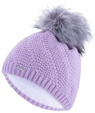 Faera Winterm&uuml;tze M&uuml;tze Damen warm gef&uuml;ttert Kunstfell Bommelm&uuml;tze Fleecefutter Winter Herbst Strickm&uuml;tze Beanie M&auml;dchen 64, Farbe:Flieder