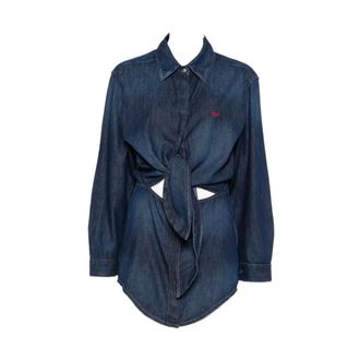 Diesel Femme, Robes, Bleu, Taille: 42 FR Tie-Front Dress