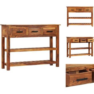 vidaXL Sideboard mit 3 Schubladen 110x30x80 cm Massivholz Akazie - Holz Sideboard - Akasienholzm&ouml;bel - Vintage Stil - Wohnzimmerschr&auml;nke - Regal