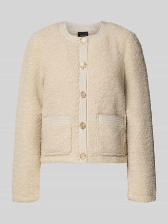 Vero Moda Regular Fit Teddy-Jacke mit Stepp-Besatz Modell ESPRESSO