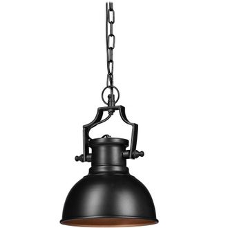 Relaxdays Relaxdays - Lampe à suspension industriel luminaire plafond shabby retro vintage diamètre 21 cm led, noir
