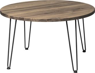 Lamofootwear Manufaktur Couchtisch rund aus Holz 80 cm | Beistelltisch Couch | Wohnzimmertisch rund, Kaffeetisch, runder Couchtisch | Stärke: 28 mm, Farbe: Nussbau