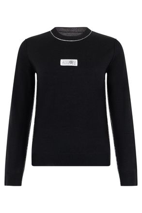 Maison Margiela Virgin Wool Crew Neck Sweater - Black