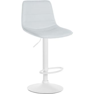 Clp Tabouret de bar Lex en Similicuir Pied trompette en Métal Blanc Blanc