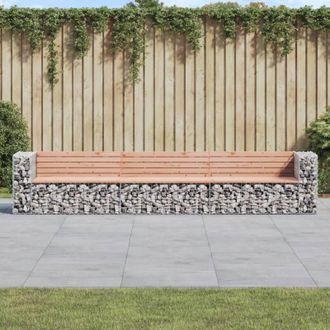 vidaXL Vidaxl - Banc jardin design gabion 347x71x65,5 cm bois massif de douglas