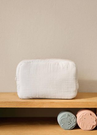 Mango Trousse de toilette enfant en gaze de coton &eacute;cru - Home - Taille unique - MANGO HOME