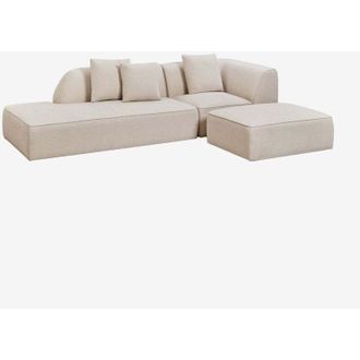 Sklum Cardea 2-teiliges modulares Ecksofa mit Chaiselongue links und gepolstertem Hocker