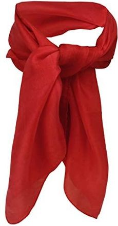 TigerTie Femmes soie chiffon nicki - soie rouge unicolor - tissu foulard taille 50 cm x 50 cm