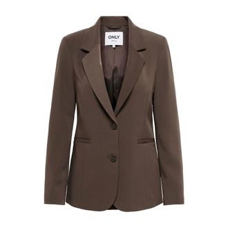 Only Only, Femme, Vestes, Brun, Taille: 34 FR Blazer D&eacute;collet&eacute; avec Fermeture Boutonn&eacute;e