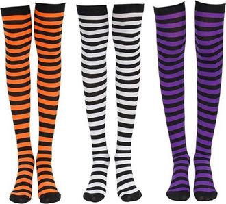 Generic Chaussettes dHalloween noires pour femmes et filles imprim&eacute; motif color&eacute; nouveaut&eacute; bas autofixants soie, lilas, taille unique