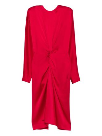 Stella McCartney robe mi-longue à détail torsadé - Rouge