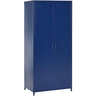Beliani Büroschrank VARNA Metall Marineblau
