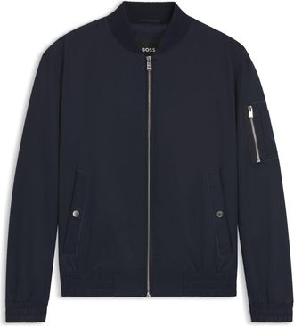 BOSS Herren H-Comber-253 Wasserabweisende Jacke mit Double-B-Monogramm Dunkelblau 52