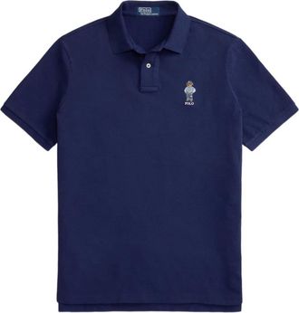 Polo Ralph Lauren Homme, Tops, Bleu, Taille: XL Polo avec broderie dours