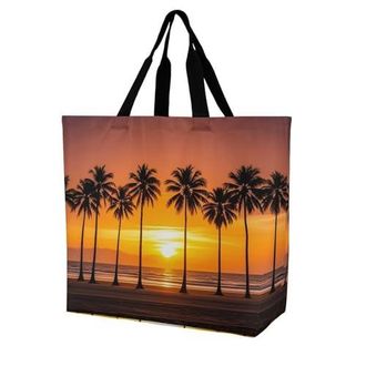 Generic Plage Tropicale Au Coucher Du Soleil Sac Fourre Tout Grand Tote Bag Pliable Sac Courses Pour Gym Plage Shopping