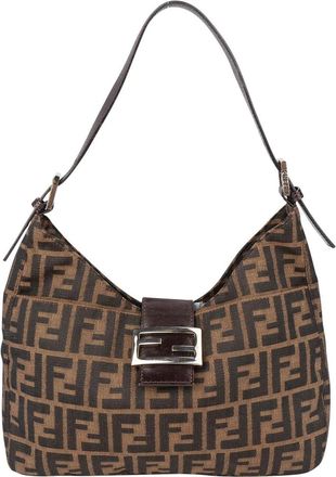 Fendi Crossbody Bags - Fendi FF Monogram Baguette Buckle Shoulder Bag - Gr. unisize - in Braun - f&uuml;r Damen