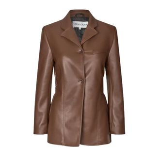 Stine Goya Femme, Vestes, Brun, Taille: 36 FR Blazer en similicuir enduit