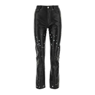 Durazzi Milano Laser-cut Lederhose - - Trousers - Damen - Schwarzk - S