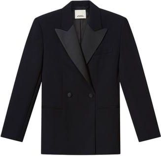 Isabel Marant Blazer Ranyae &agrave; revers satin&eacute;s en laine vierge
