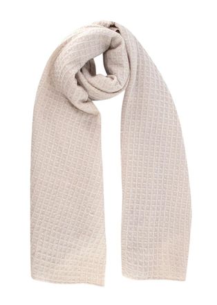 Bajra Beige Waffle Knit Cashmere Scarf