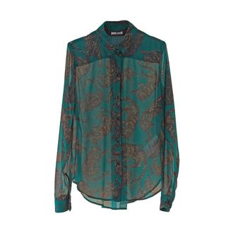 Just Cavalli Camicia Crepe Leopardi - - Blouses & Shirts - Damen - Mehrfarbig - L