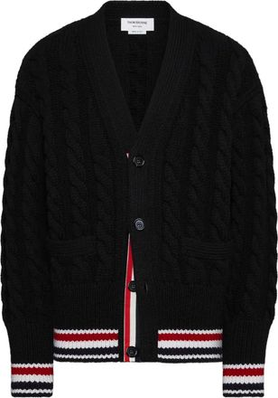 Thom Browne cardigan à ourlet rayé - Noir