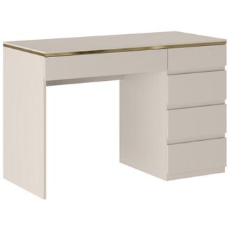 Vente-Unique Pascal Morabito - Bureau - 5 tiroirs - Beige et dor&eacute; - vukia de