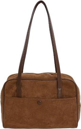 Generic Sac &agrave; main en PU Boston, sac &agrave; oreiller carr&eacute;, sacs &agrave; bandouli&egrave;re, sac &agrave; aisselles pour femmes (marron)