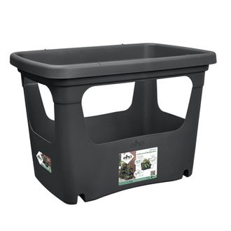 ELHO Green Basics Stack & Grow 50 - &Uuml;bertopf f&uuml;r Au&szlig;en Z&uuml;chten Und Ernten - &Oslash; 50.9 x H 35.7 cm - Schwarz/Living Schwarz