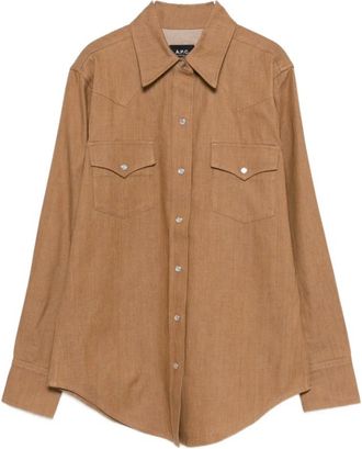 A.P.C. A.p.c., Femme, Blouses et Chemises, Brun, Taille: 34 FR Western Shirt