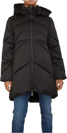 Nenette Femme, Manteaux, Noir, Taille: 38 FR Piumino Lungo Cappuccio